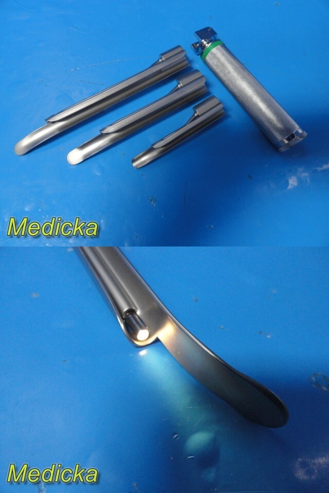 Rusch Greenspec Mil 3,Mil 2,Mil 1 Fiber Optic Laryngoscope Blades W ...