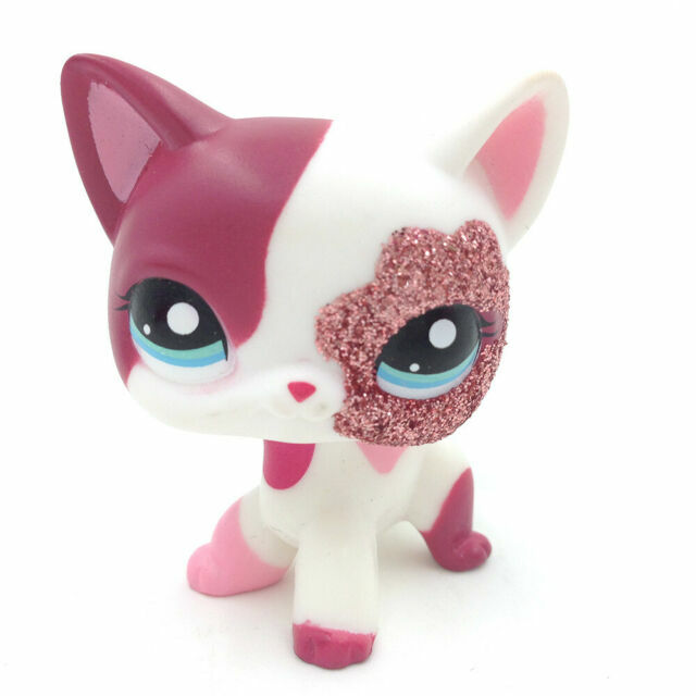 LPS 2291 Littlest Pet Shop Pink White Sparkle Shorthair Cat Kitty Girls ...
