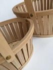 NEW! Set Two (2) WOOD BASKETS W/ HANDLE Country Rustic Shabby Chic HOME ...