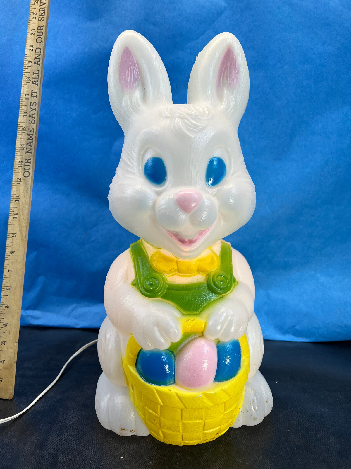 Vintage Easter Bunny Rabbit Light Up 18" Blow Mold General Foam ...