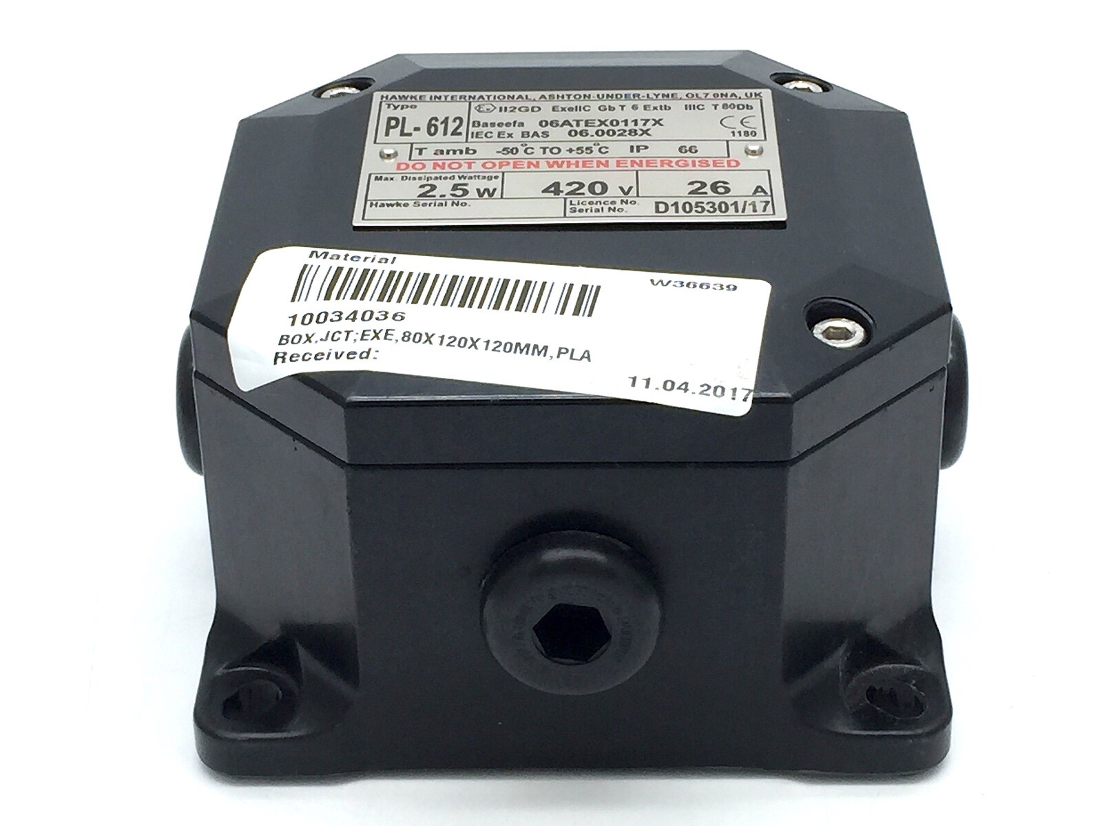 Hawke PL-612 Junction Terminal Box 2.5W 420V 26A PL Series GRP ...