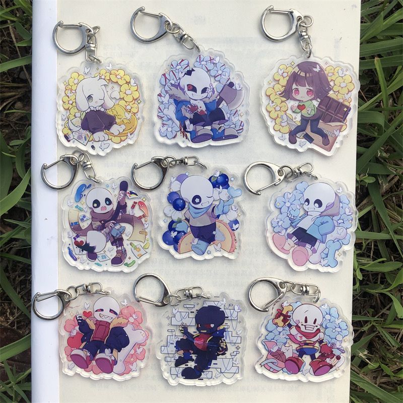 Anime Undertale Sans Asriel Frisk Papyrus Acrylic Keychain Keyring ...