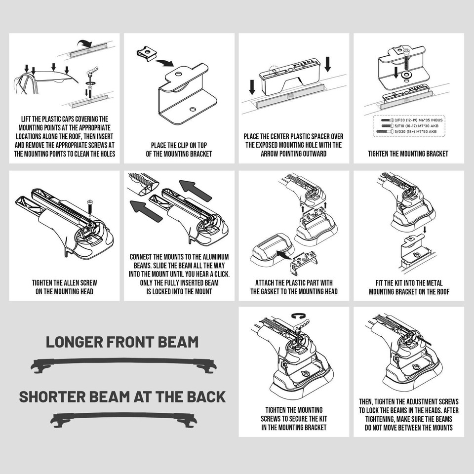 Roof Rack Cross Bars For BMW 5-Series G30 Sedan 2018 -2023 Fix Points ...