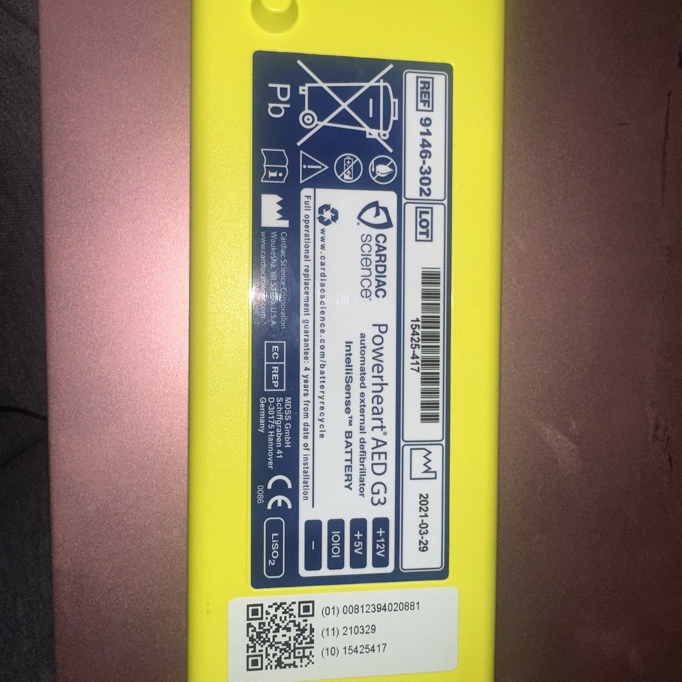 Cardiac Science Intellisense Lithium Battery for PowerHeart G3 AED ...