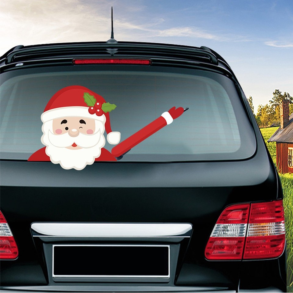 Car Stickers Car Rear Windshield Decals Christmas Wiper Waving Stickers ...