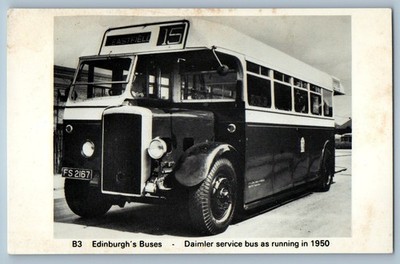 Scotland Postcard Edinburgh's Buses Daimler Service Bus 1950 RPPC Photo ...
