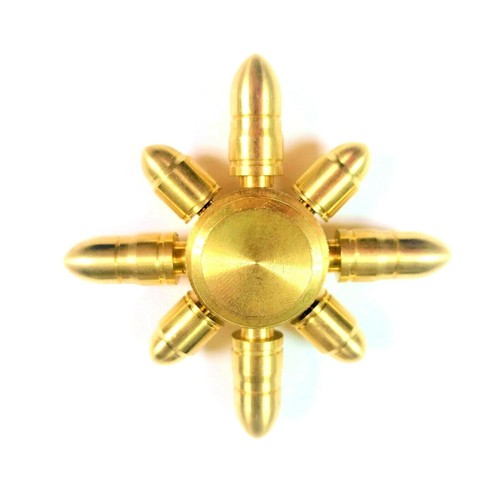Copper Gold 8 Points Spinning Bullets Chamber Revolver Hand Fidget ...