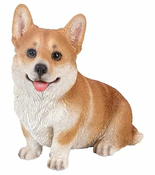 6.9" PET CORGI DOG FIGURINE STATUE LIFELIKE ANIMAL HOME AND GARDEN ...