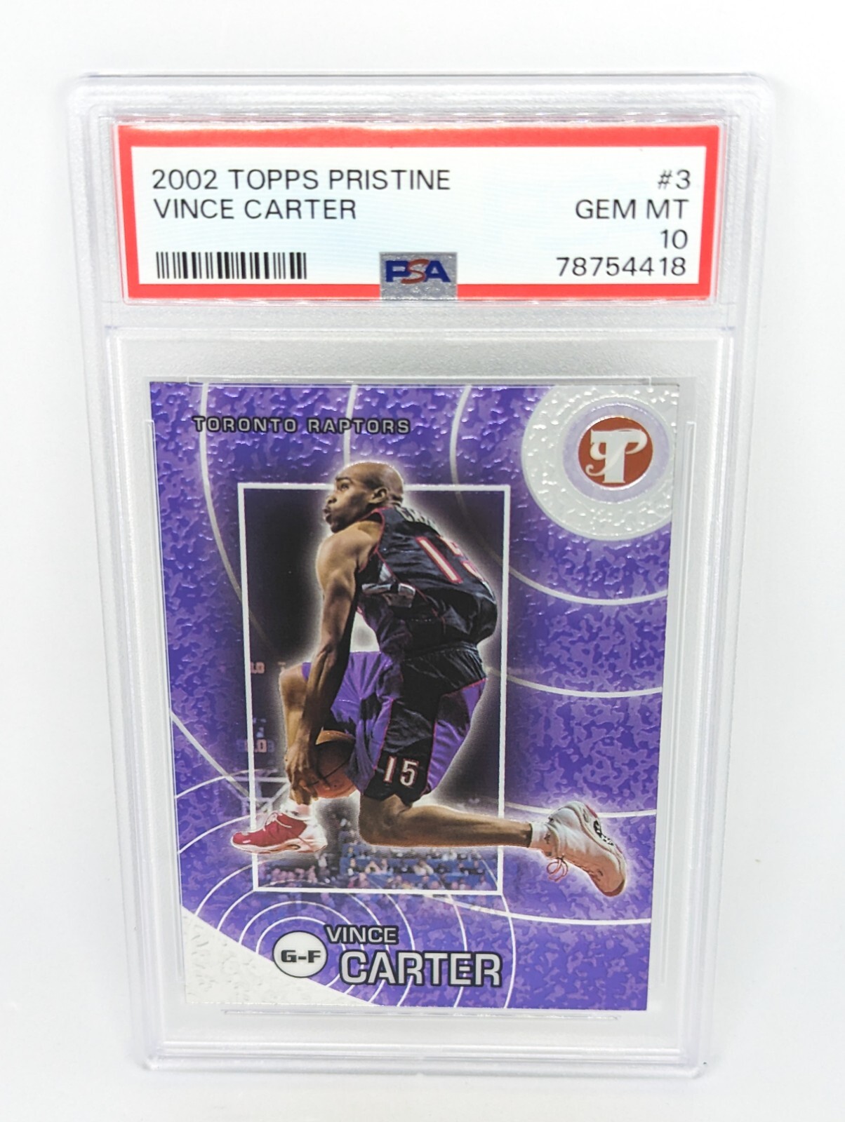 2002-03 Topps Pristine #3 Vince Carte PSA 10 Toronto Raptors Dunk ...