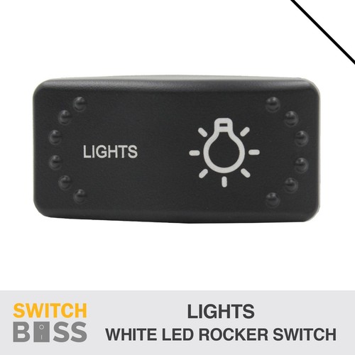 Lights LASER ETCHED Horizontal Rocker Switch White LED 12v 24v On-Off ...
