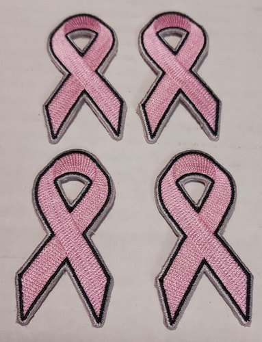 Lot of 4 2 3/4 inch Breast Cancer Pink Ribbon Awareness Iron on Patches ...