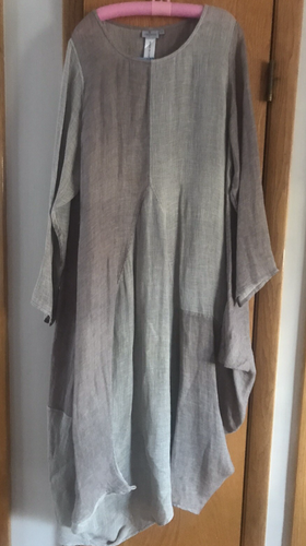 Cheyenne Tan Light Weight 100% Linen Dress Large XL Lagenlook 50 in ...