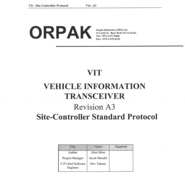 Orpak Communication Protocol Specs | eBay