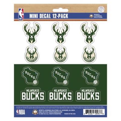 Milwaukee Bucks Mini Decal 12 Pack [NEW] NBA Sticker Emblem Car Truck ...