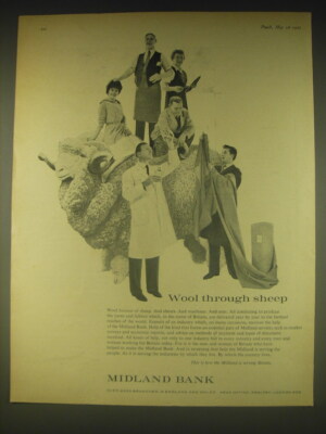 1962 Midland Bank Ad - Wool through sheep | eBay