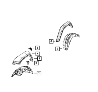 OEM 2018-2020 Mopar Jeep Gladiator Front Fender Air Outlet Right ...