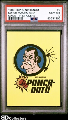 SUPER MACHO MAN PSA 10 #6 1989 Topps Nintendo Game Tip Stickers Punch ...