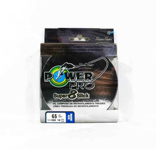 Power Pro Super 8 Slick Braid 65lb 300 Yards Marine Blue - 31100650300a ...