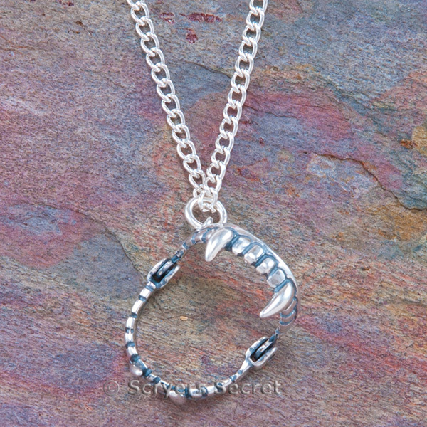 925 sterling silver VAMPIRE FANGS Dracula Charm Pendant Necklace ...