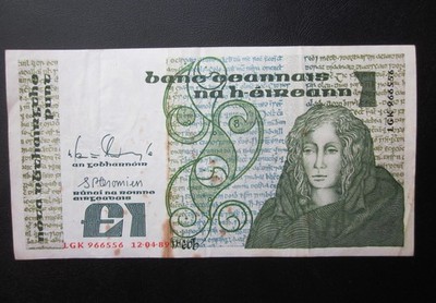 IRELAND 1 POUND 1989 Banknote Very Fine Collectible Note | eBay