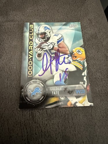 Golden Tate Autograph Signed 2015 Topps 1,000 Yard Club #1KYC-GT ...