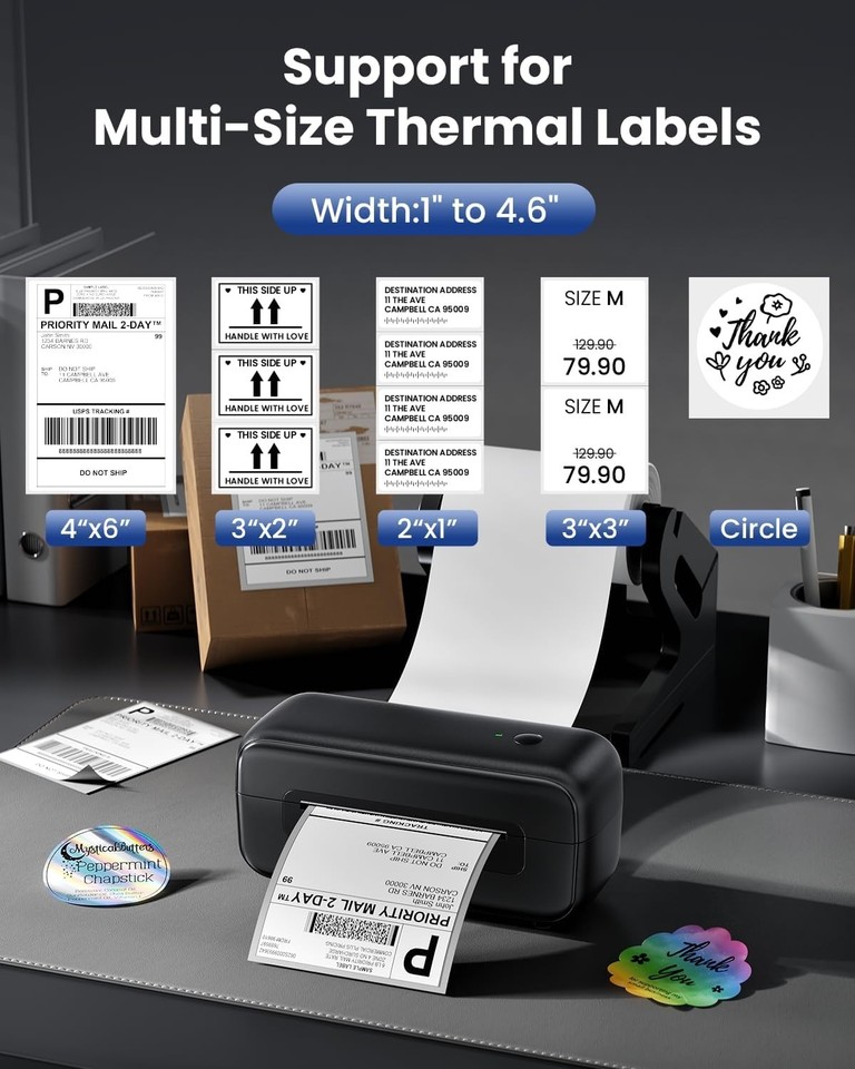 Bluetooth Label Printer Thermal Label Printer for Shipping Label Royal ...