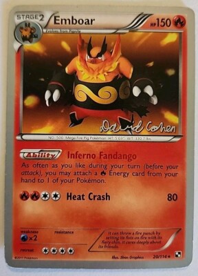 Pokémon TCG Emboar 20/114. 2011 World Championship David Cohen Black ...
