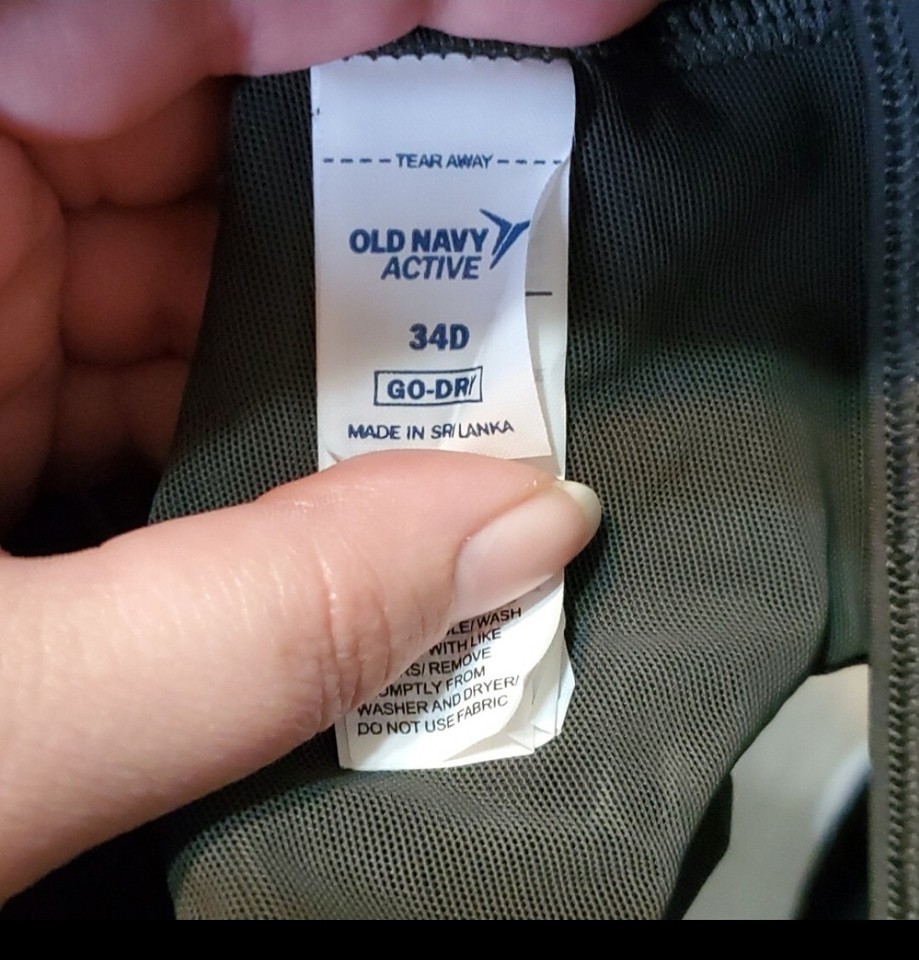 NWT Old Navy Sports Bra High Support Powersoft Grey Front Zipper Sz 34D ...