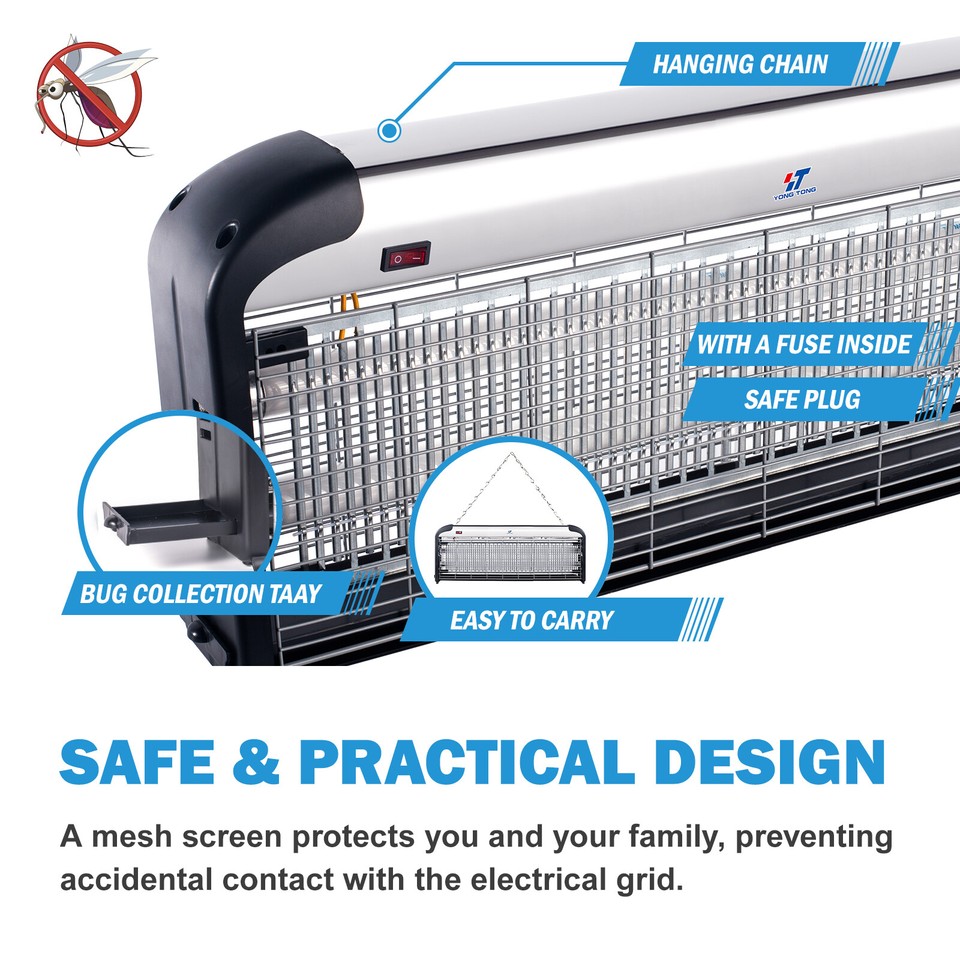 2Pcs Bug Zapper Indoor UV Fly Mosquitoes Attack Light Catcher 30W ...