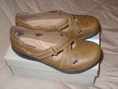 Clarks Ashland Spin Q Strappy Loafer Shoes Leather Dark Tan Size 6XW ...