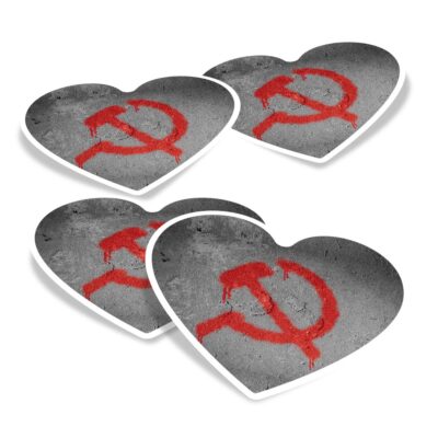 4x Heart Vinyl Stickers Hammer Sickle Communism Symbol #59732 | eBay UK