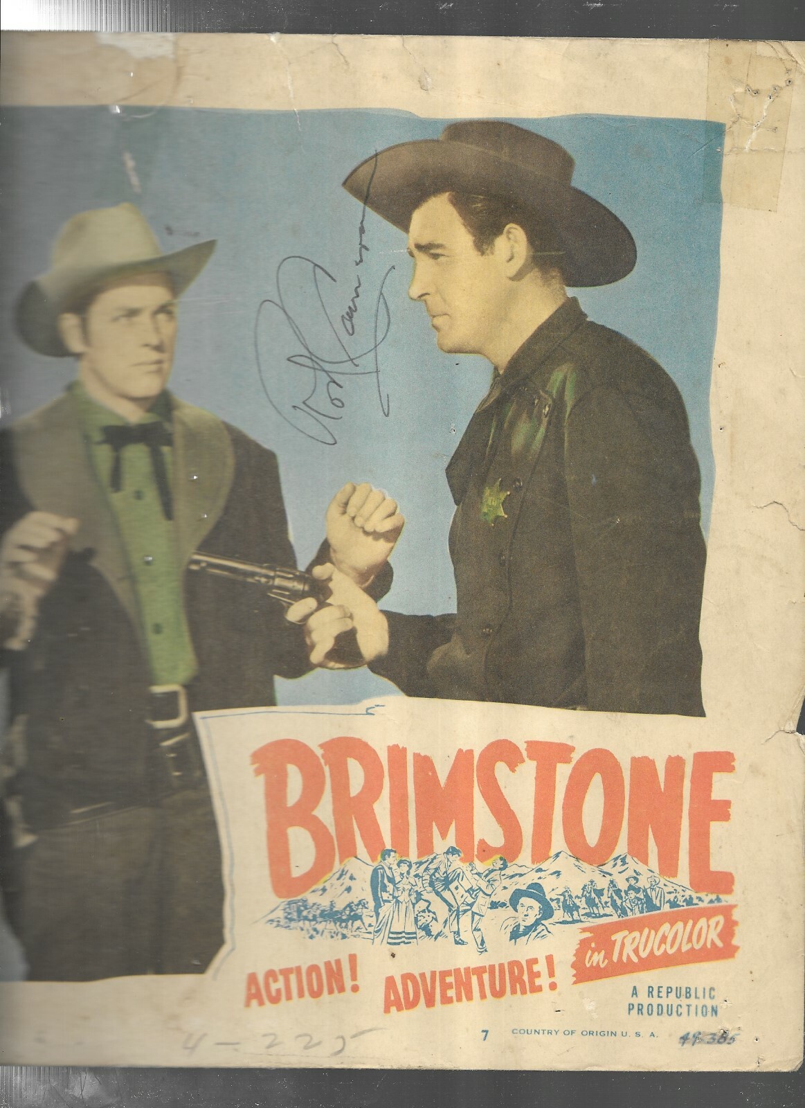 Brimstone Lobby Card (SIGNED BY ROD CAMERON) 1949 Movie | eBay