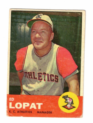 1963 Topps #23 Ed Lopat Baseball Kansas City Athletics | eBay