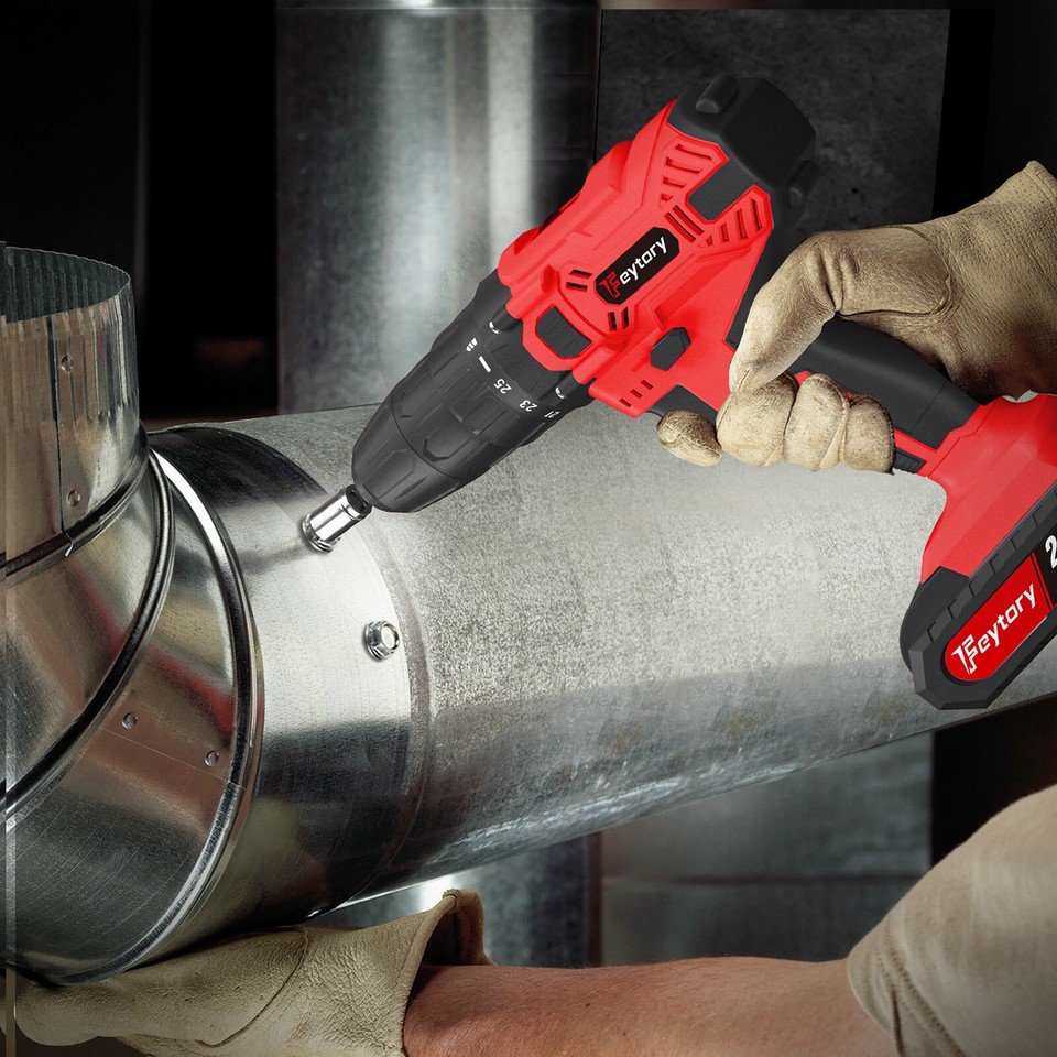 Battery 21V Cordless Drill Combi Driver High Power Electric Screwdriver ...