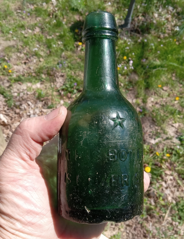 IRON PONTIL LUKE BEARD HOWARD ST BOSTON EMB STAR GREEN PORTER OR SODA ...