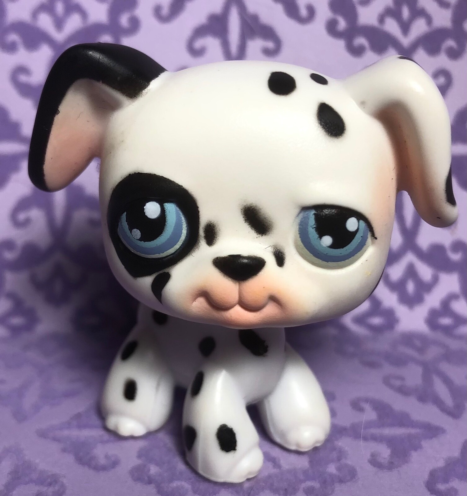 Littlest Pet Shop LPS # 44 Black & White Dalmatian Dog With Blue Eyes ...