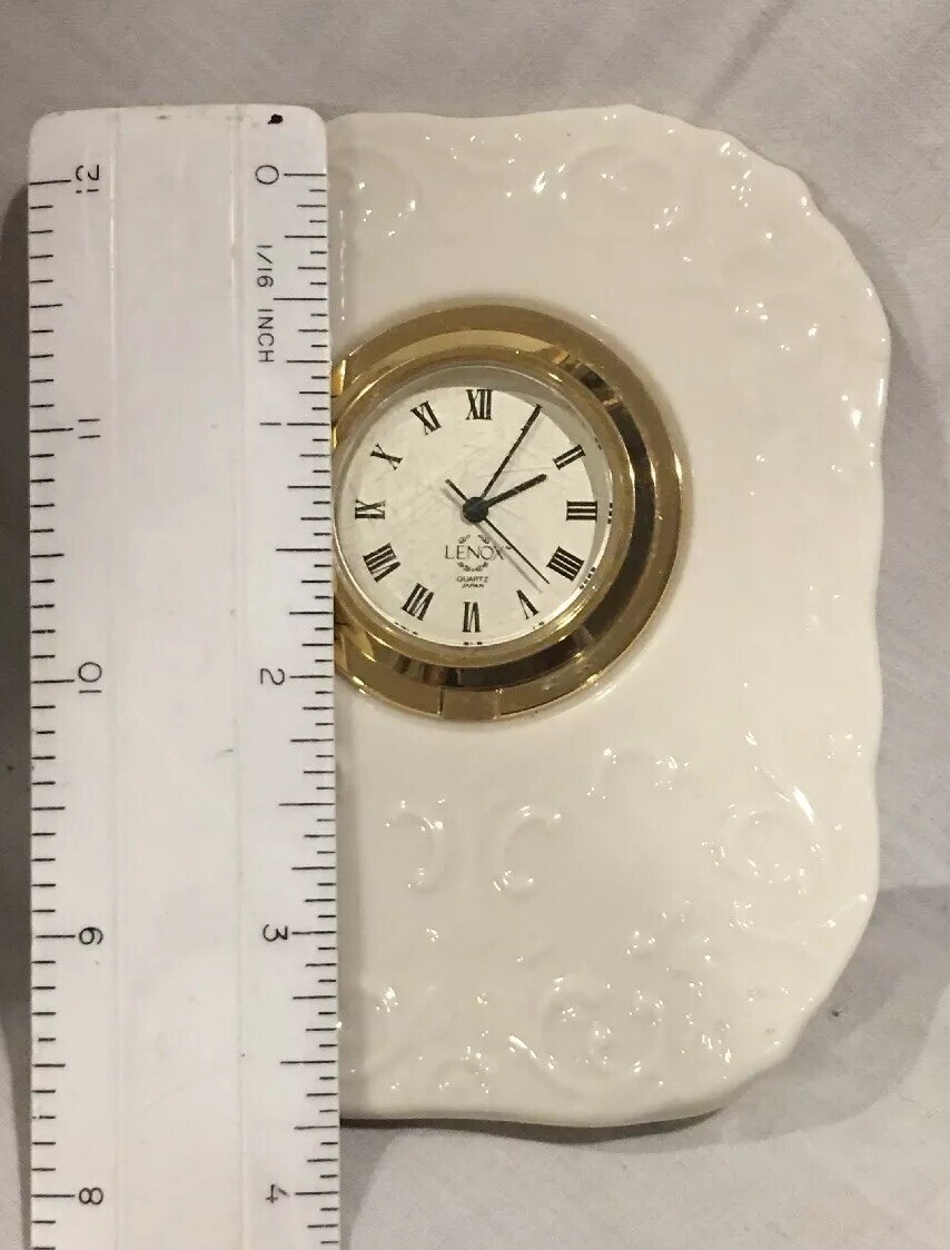 Lenox Porcelain Clock Manta Stand Up Mini Ivory *TESTED & NEW Battery ...