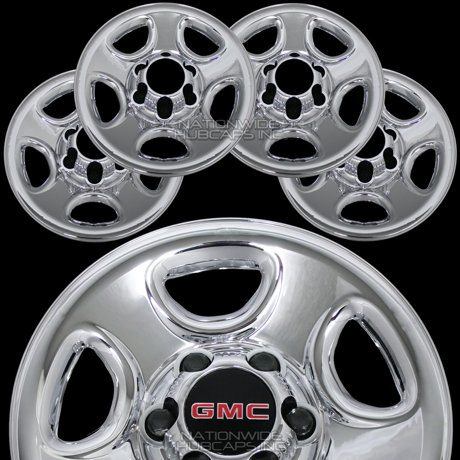 GMC 6 Lug 16" Chrome Wheel Skins Rim Simulators Hub Caps Full Covers ...
