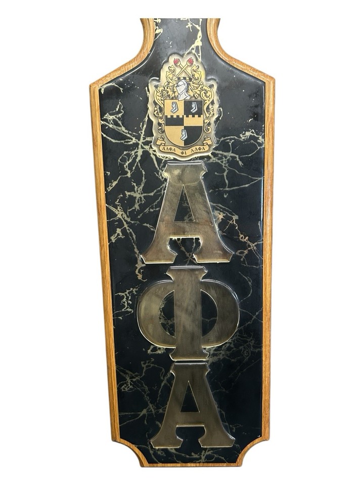 Vtg 80s Alpha Phi Alpha Since 1906 Lacquered Wood Fraternity 22" Pledge ...