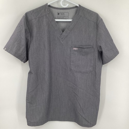 FIGS Technical Collection Leon Scrub Top Mens Med Graphite Three Pocket ...