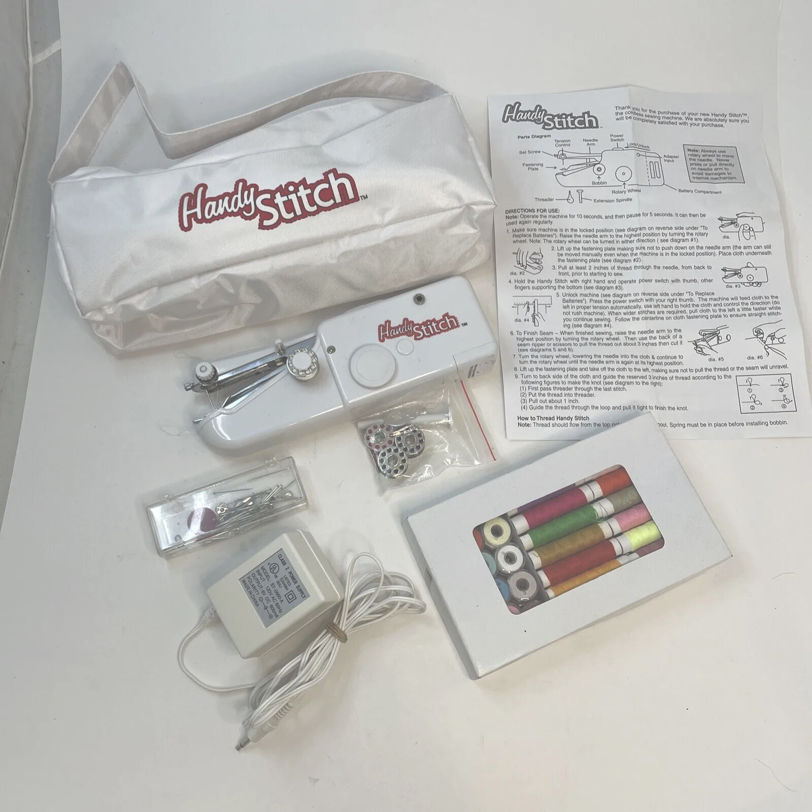 Singer Handy Stitch Handheld Sewing Machine Kit Power Cord Accessories ...