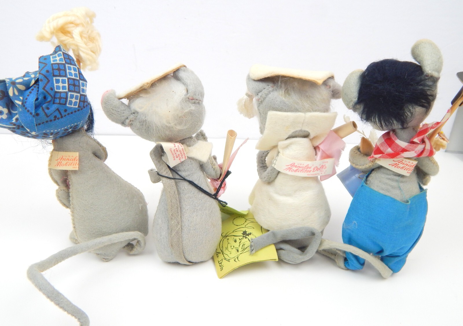 5C Annalee Dolls MICE 4 Different Graduates Janitor Gardener 1965-1971 ...