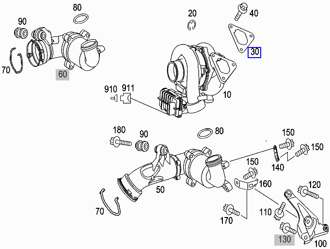Mercedes Exhaust Manifold to Turbocharger Gasket Seal A6461420080 New ...