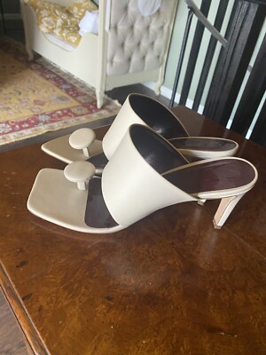 STAUD LUNA LEATHER Toe Button Sandals 10.5 41.5 In Mint Condition | eBay