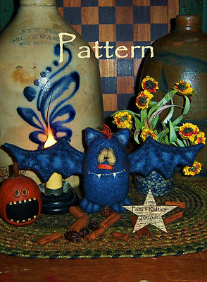Primitive Patti's Ratties Fall Halloween Bat Ornie Doll Paper Pattern ...