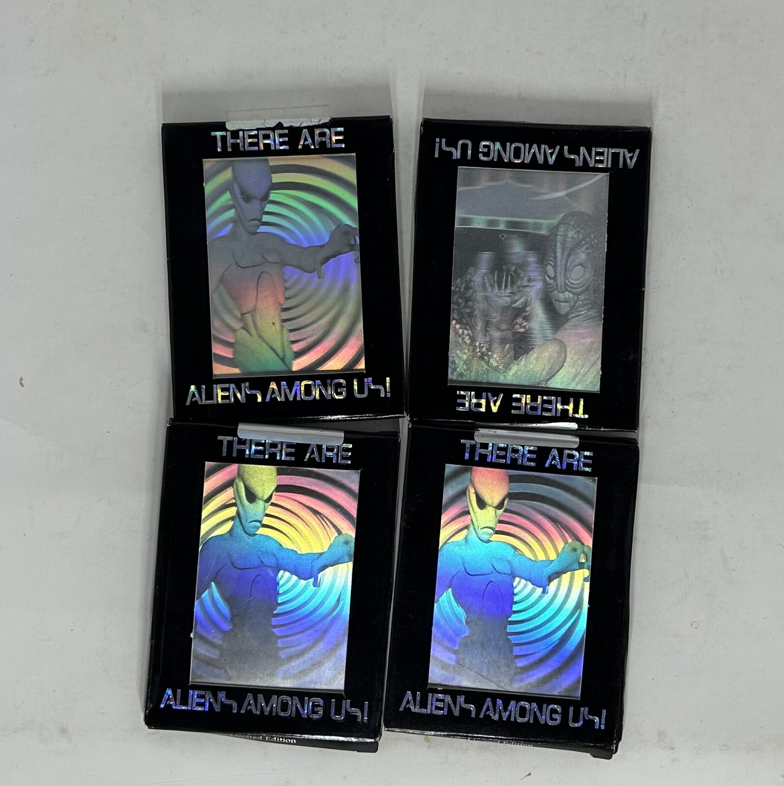 There Are Aliens Among Us - 1991- Holographic Alien Card Set 4-Packs | eBay