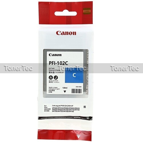 Canon PFI-102C CYAN Ink->IPF500/IPF510/IPF600/IPF605/IPF610/IPF700 ...