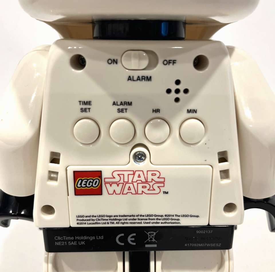 LEGO STAR WARS 9" WHITE STORMTROOPER ALARM CLOCK 9002137 DISNEY ...
