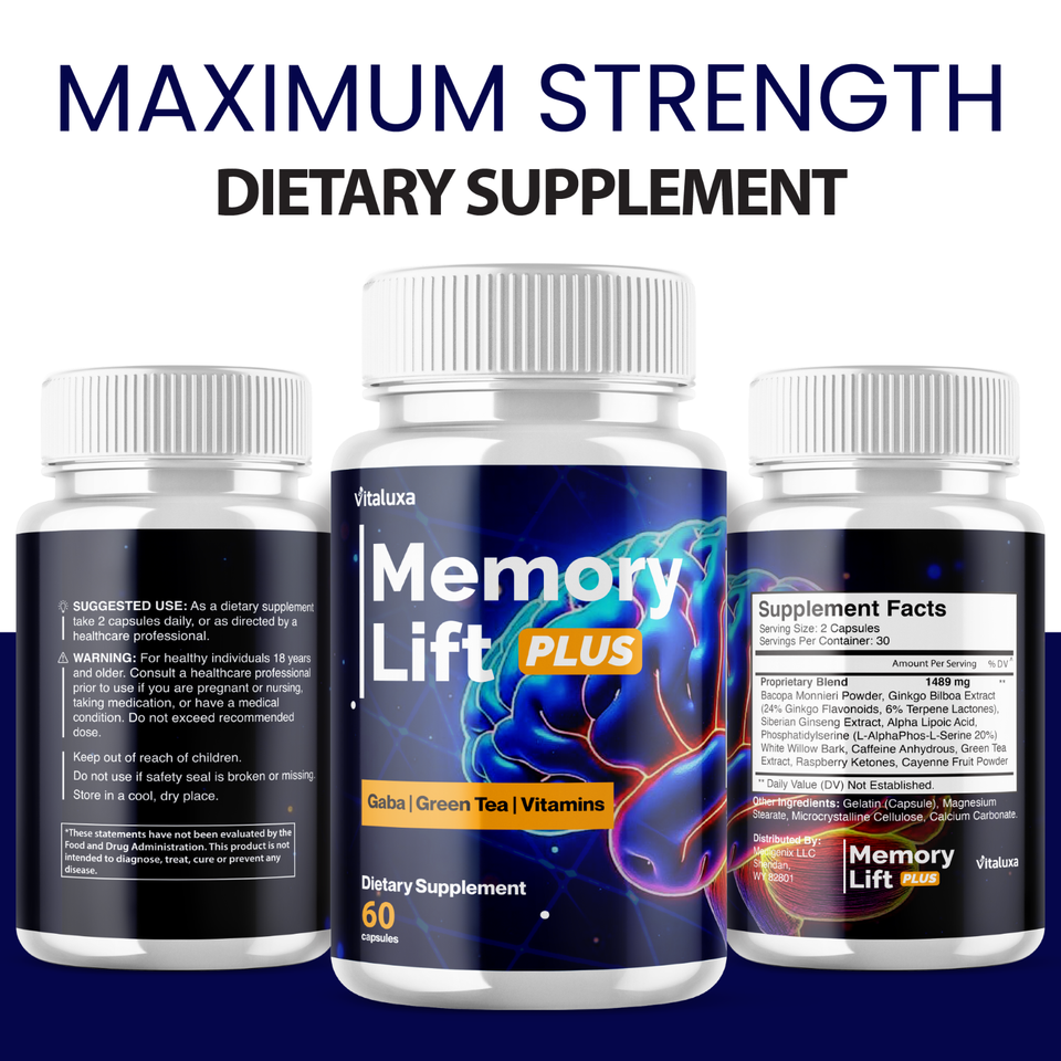 (5 Pack) Memory Lift Brain Maximum Support Supplement Formula (300 ...