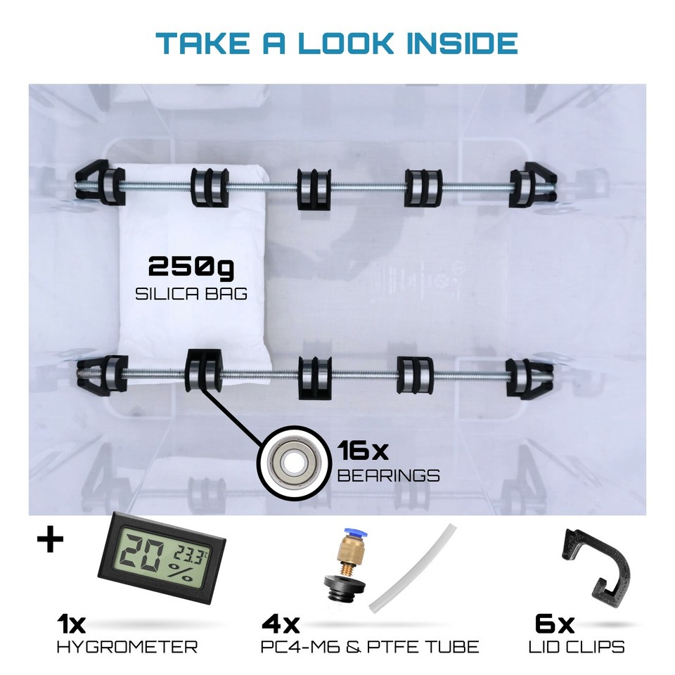 4 Spool Dry Box - 3D Printer Filament Holder Storage Case Dryer | eBay UK